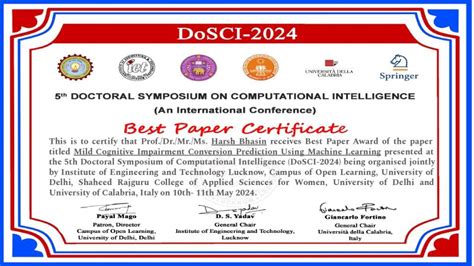 Harsh Bhasin On Linkedin Dosci2024 Machinelearning Mci Alzheimers