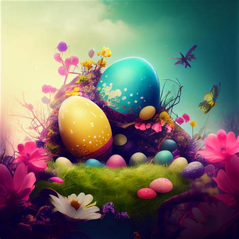 پس‌زمینه عید پاک با تصویرسازی تخم‌مرغ‌های رنگارنگ عید پاک مولد Ai 1677915