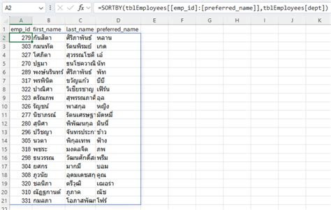 การใช้ฟังก์ชัน Sortby ใน Excel Excel·a·vista