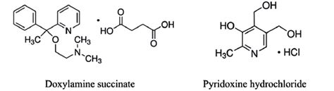 Chemical Structures Of Doxylamine Succinate Dox And Pyridoxine Download Scientific Diagram