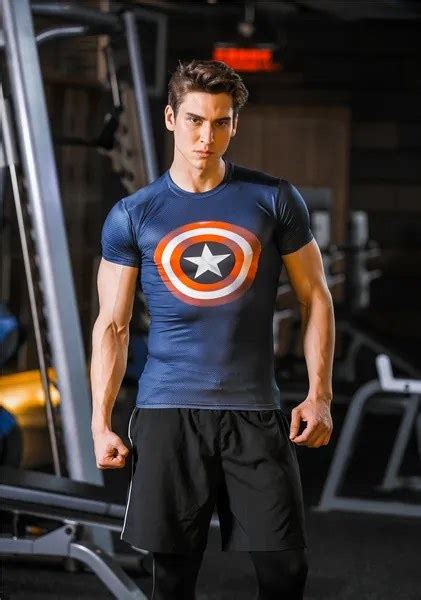 Under Armour Alter Ego Compression Tee Captain America Mens Fashion
