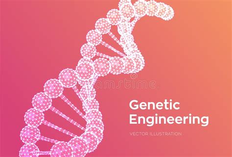 Dna Sequence Wireframe Dna Molecules Structure Mesh Dna Code Editable Template Science And