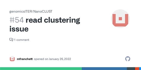 Read Clustering Issue · Issue 54 · Genomicsiternanoclust · Github