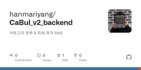 Github Hanmariyangcabulv2backend 카테고리 분류 And 유화 제작 Sns