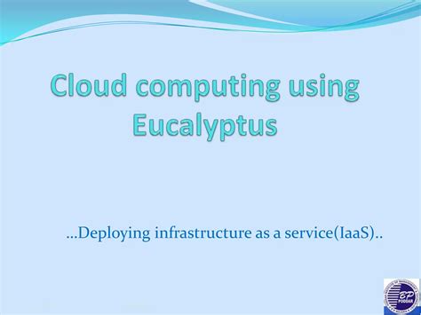 Cloud Computing Using Eucalyptus Pptx Cloud Computing Internet
