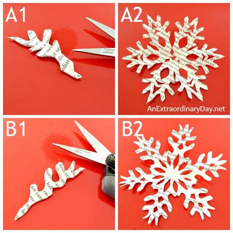 Book Page Decorating Snowflake Cutting Tutorial An Extraordinary Day