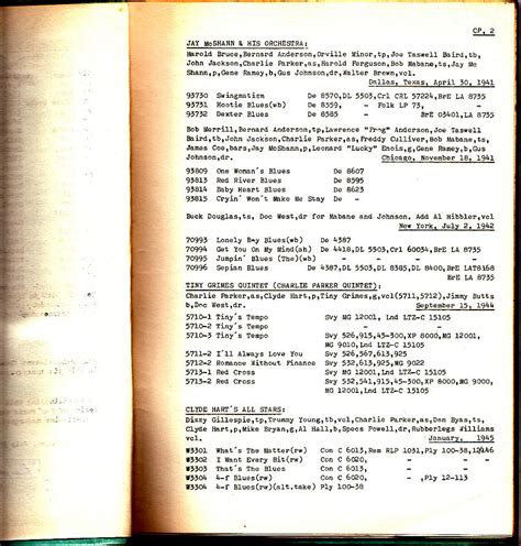 Discography Of Charlie Parker July 1959 With Biographical Notes By Knud H Ditlevsen Pb By