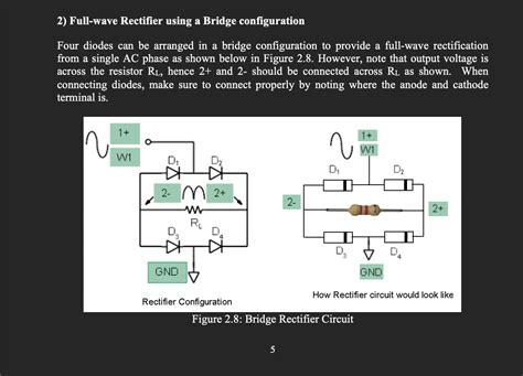 Solved 2 Full Wave Rectifier Using A Bridge Configuration