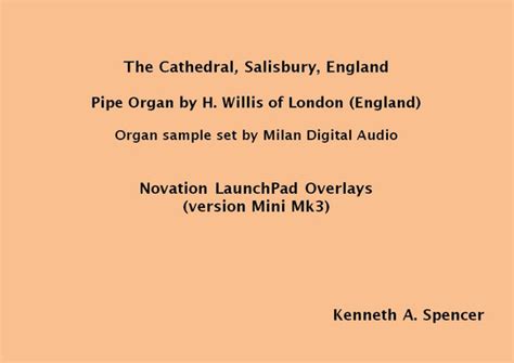 Salisbury Willis Organ Novation Launchpad Mini Mk3 Overlays