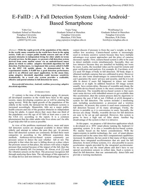 Pdf E Falld A Fall Detection System Using Android Based Smartphone
