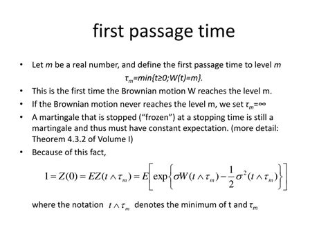 Ppt 36 First Passage Time Distribution Powerpoint Presentation Free