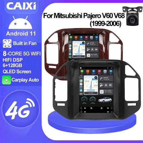 테슬라 스크린 자동차 안드로이드 멀티미디어 라디오 스테레오 카플레이 Gps 네비게이션 2 Din 미쓰비시 파제로 V60 V68