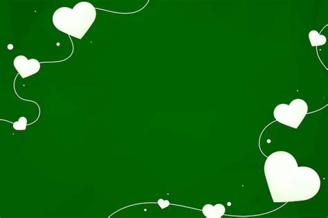 Free Vector Vector Heart String Border Geometric Pattern Green Background