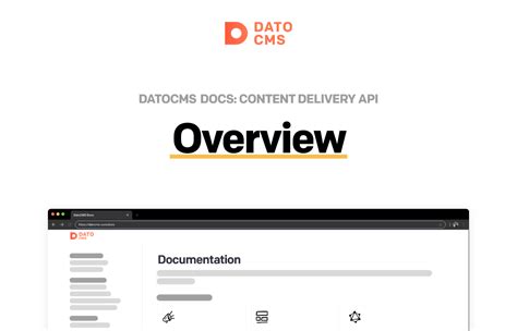 Overview — Content Delivery Api — Datocms