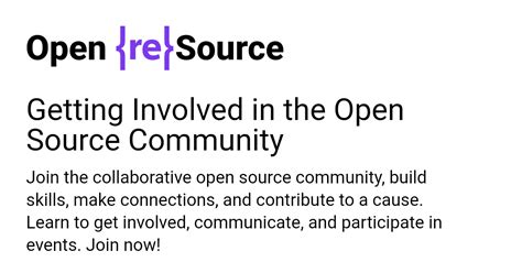Open Re Source Getting Involved In The Open Source Community