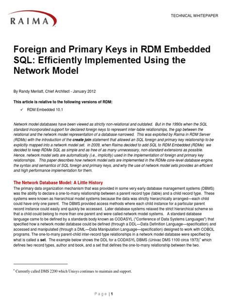 declared foreign and primary keys in rdm embedded sql pdf relational database database index