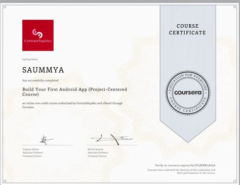 Saummya Singh On Linkedin Androiddevelopment Androidapp Centralesupélac Coursera