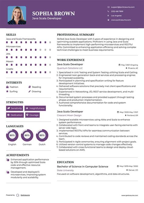 Java Scala Developer Resume Samples Qwikresume