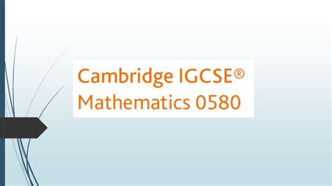 Cambridge IGCSE Math Exam Prep