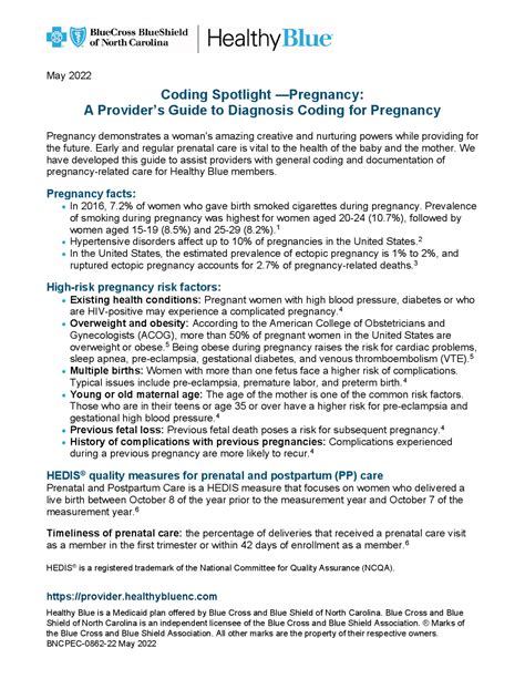 Coding Spotlight —pregnancy Summaries History Docsity