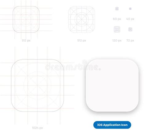 Ios Application Icon Template Scalable Grid System Stock Vector Illustration Of Template