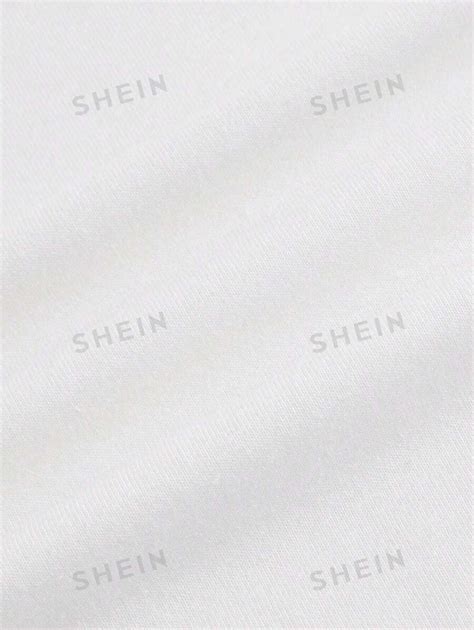 Shein Ezwear Casual Heart And Letter Print Round Neck Short Sleeve Fitted