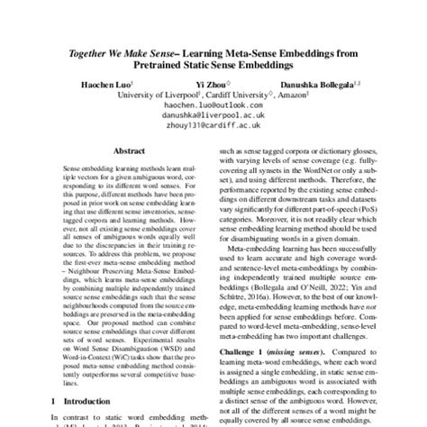 Together We Make Sense Learning Meta Sense Embeddings Acl Anthology