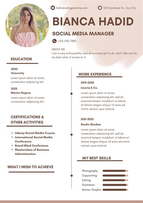 Resume Template For Girls Etsy