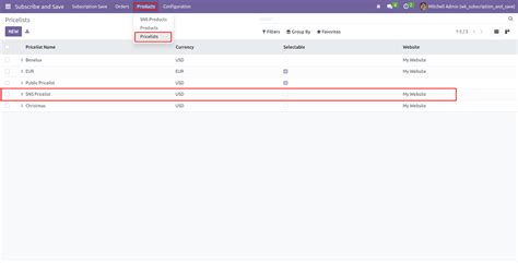 User Manual Of Odoo Website Subscribe And Save Odoo Sns