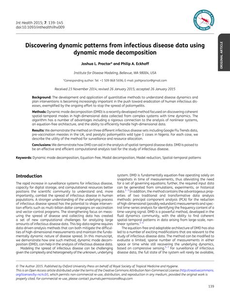 Pdf Discovering Dynamic Patterns From Infectious Disease Data Using