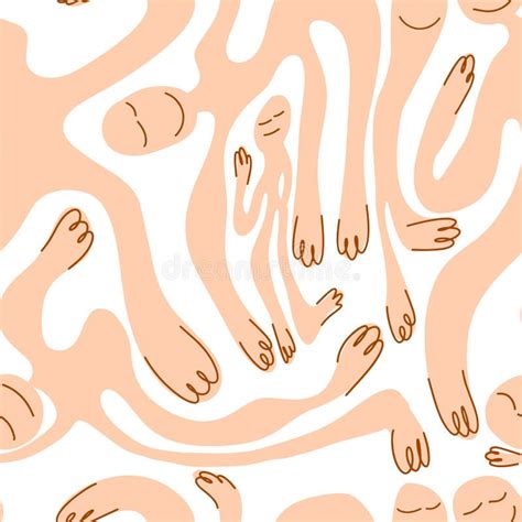 Seamless Pattern Naked Abstract Asexual People Vector Illustration Stock Vector Illustration