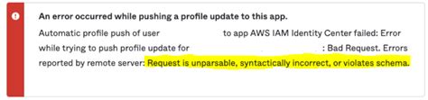 Aws Provisioning Errors Reported By Remote Server Request Is Unparsable Syntactically