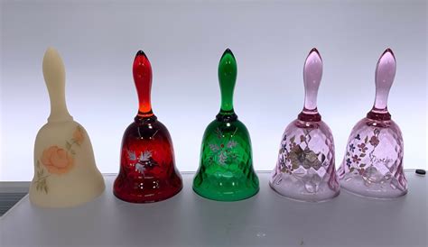 45 Fenton Hand Painted Bell Choose From Satin Custard Rose Ruby