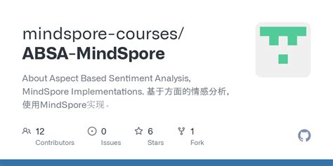 Github Mindspore Coursesabsa Mindspore About Aspect Based Sentiment Analysis Mindspore