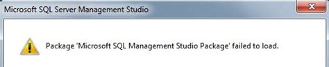 Sql Server Fix Error Package Microsoft Sql Management Studio