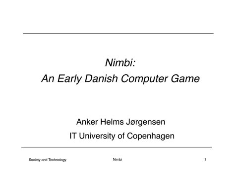 Pdf An Early Danish Computer Game