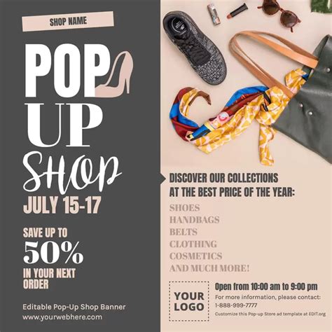Create Free Pop Up Shop Flyer Templates Online