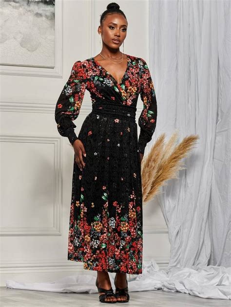 Jolie Moi Lilah Lace Floral Maxi Dress
