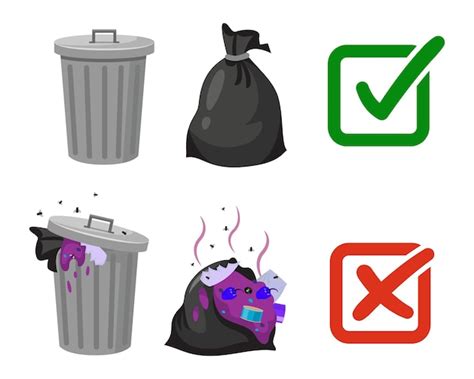 Sacs Poubelles Et Illustrations Vectorielles De Poubelles Vecteur