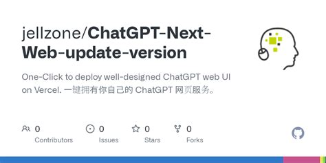 Github Jellzonechatgpt Next Web Update Version One Click To Deploy Well Designed Chatgpt Web