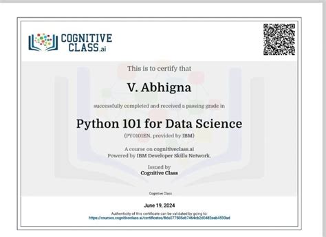 V Abhigna On Linkedin Datascience Python Ibmcertified