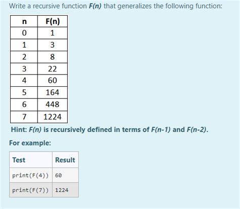 Solved N Write A Recursive Function Fn That Generalizes
