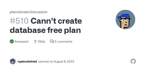 Cannt Create Database Free Plan · Planetscale Discussion · Discussion