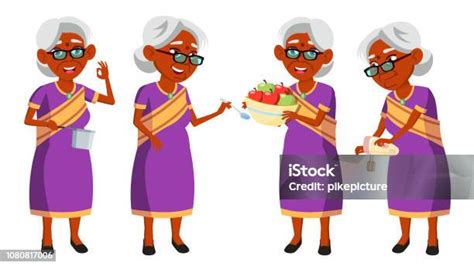 사리 벡터에 인도 된 여자입니다 초로 사람들입니다 힌두교입니다 아시아 수석 사람입니다 세 활동입니다 광고 인사말 발표 디자인입니다 격리 된 만화 일러스트 레이 션 부엌에