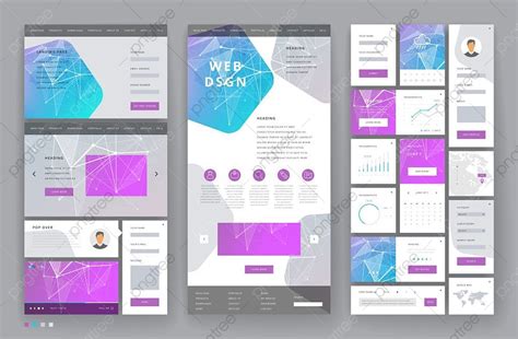 Mẫu Thiết Kế Mẫu Trang Web Với Các Yếu Tố Giao Diện Hình ảnh Chuyên Nghiệp Pngtree