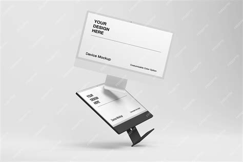 Premium Psd Computer Mockup On Modern Minimal Background With