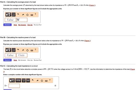 Solved Text Rms Values And Power Calculations Part A Calculating The Average Power Of A Load