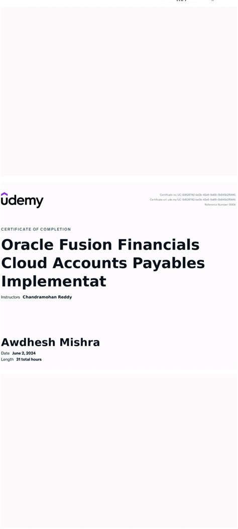 Udemy Course On Oracle Fusion Cloud Ap Awdhesh Mishra Posted On The Topic Linkedin
