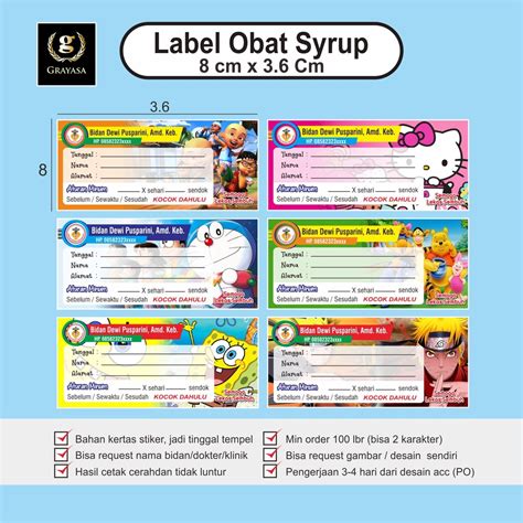 Jual Label Obat Sirup Label Obat Syrup Stiker Obat Sirup Stiker Obat Syrup Etiker Obat