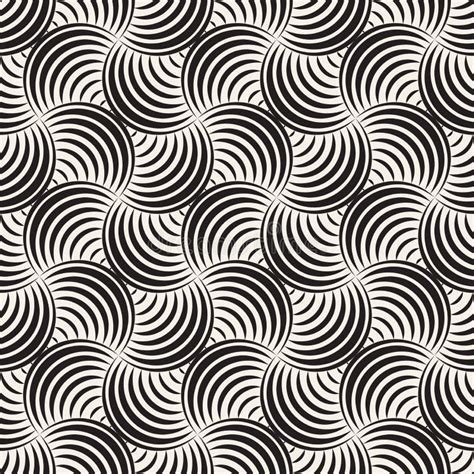 Vector Seamless Rounded Lines Pattern Abstract Geometric Background